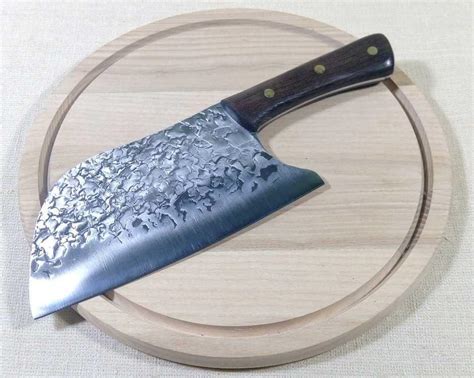 Купить Кованый кухонный топорик-тяпка Сербский нож с подарочной ...