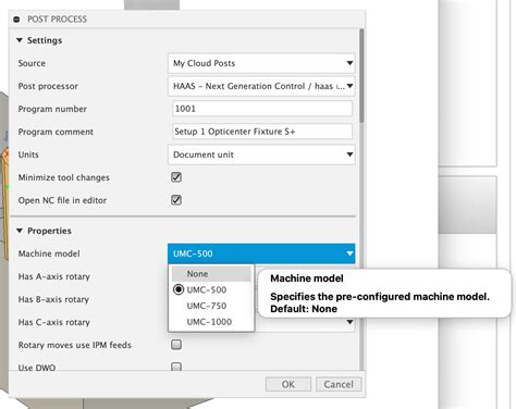 Which Fusion 360 Post Processor To Use For Haas UMC 500 UMC 750 And