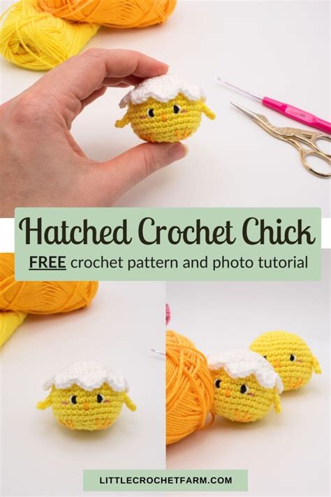 Crochet Chick In A Broken Eggshell Free Pattern Little Crochet Farm