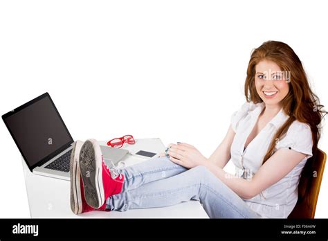 Composite Image Pretty Redhead Feet Hi Res Stock Photography And Images Alamy