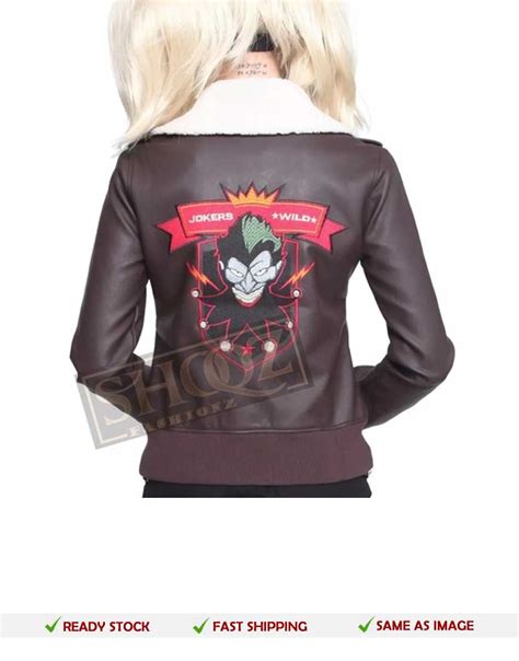 50 Off Harley Quinn Bomber Fur Leather Jacket