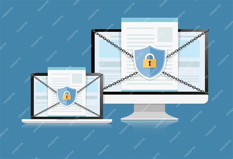 Premium Vector Concept Is Data Security Shield On Computer Desktop Or