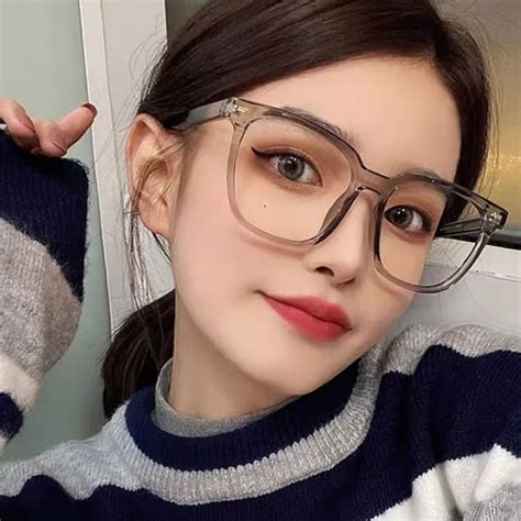 Large Square Frame Anti Blue Light Glasses Fashion Retro Men Women