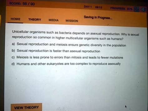 SOLVED 8core 66 80 Oeal Paoqabbr HOME TheORY MEDIA Saving IIn Progress MISSION Unicellular