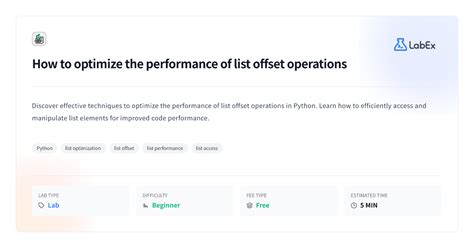 How To Optimize The Performance Of List Offset Operations Labex
