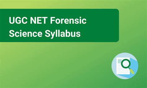 Ugc Net Forensic Science Syllabus 2022 In Hindi And English