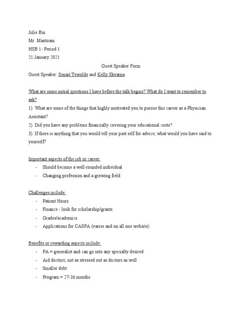 Julie Bui Guest Speaker Form Pdf