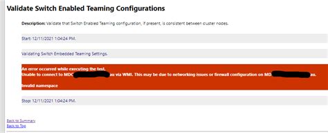 Server 2022 Cluster Validation Network Invalid Namespace Microsoft Qanda
