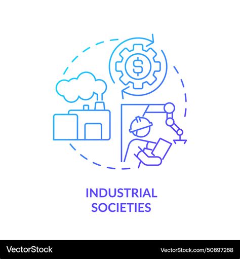 Industrial Societies Blue Gradient Concept Icon Vector Image