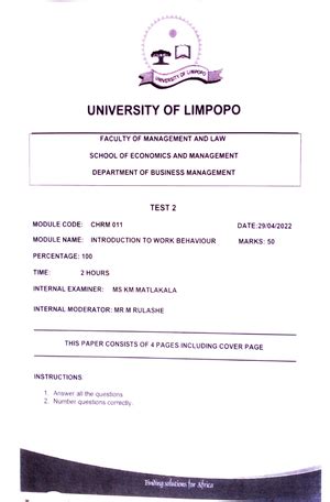 CHRM Test CHRM Studocu