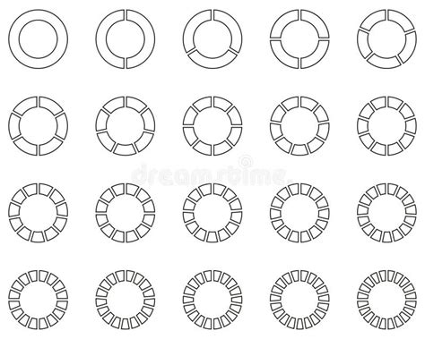 Chart Segments Collection Sections And Slices Pack Stock Vector Illustration Of Scheme