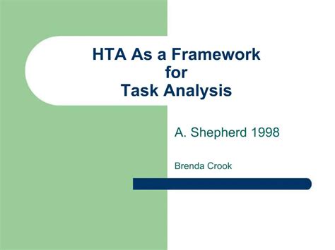 Ppt Hta As A Framework For Task Analysis Powerpoint Presentation