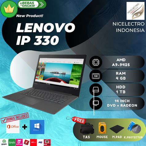 Jual BARU LAPTOP LENOVO IDEAPAD IP AMD A RAM GB HDD TB DVD INCH HD WINDOWS