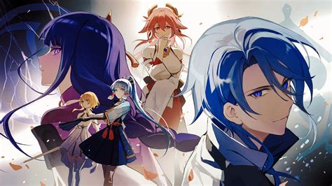 Raiden Shogun Lumine Yae Miko Kamisato Ayaka And Kamisato Ayato