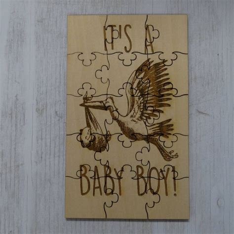 Gender Reveal Puzzle Basswood Lasered Jigsaw Puzzle Etsy