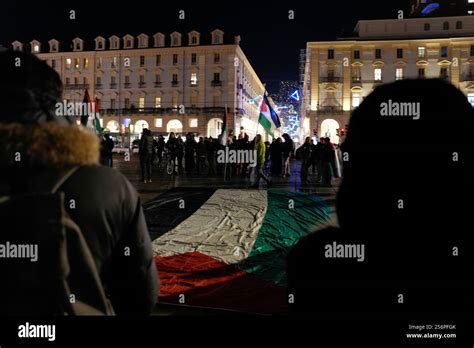 Torino Italia 17th Jan 2025 Presidio Per La Palestina Al Fianco Del