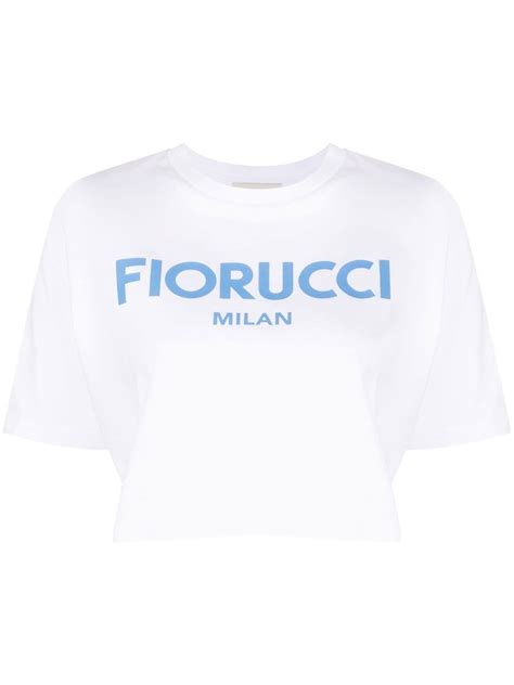 Fiorucci Logo Print Cropped T Shirt Farfetch