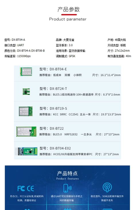 DX-BT04-A/08-A SPP3.0+BLE4.2 cổng nối tiếp không dây chế độ kép truyền ...