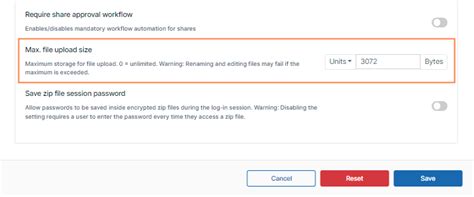 Limiting File Upload Size For Users Filecloud Docs Server