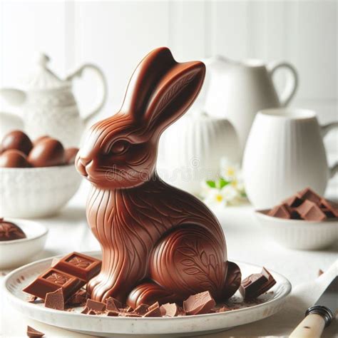 Sweet Joy Easter Chocolate Bunnies With Taste Traditions Stock
