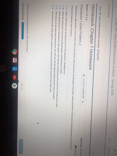 Solved Econ 101 Intro To Microeconomic Analysis Spring Chegg