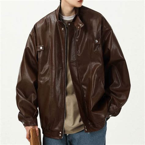 깔끔한 디자인 남자 라이더 자켓 루즈핏 밑단 밴딩 온채널