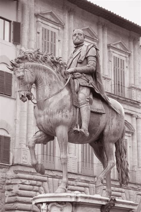Cosimo I De Medici Equestrian Statue By Giambologna Florence Stock