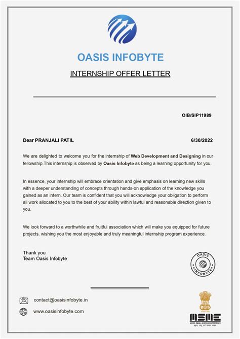 pranjali patil on linkedin job linkedin internship oasisinfobyte