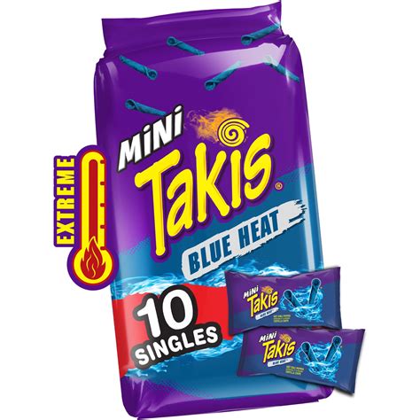 Takis Blue Heat Mini 10 Pc 1 23 Oz Bite Size Multipack