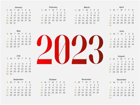 Premium Vector Calendar Year Vector Illustration The Week Starts On