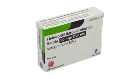 Lisinoprilhidroclorotiazida Viatris 20125 Mg Comprimidos Efg 28