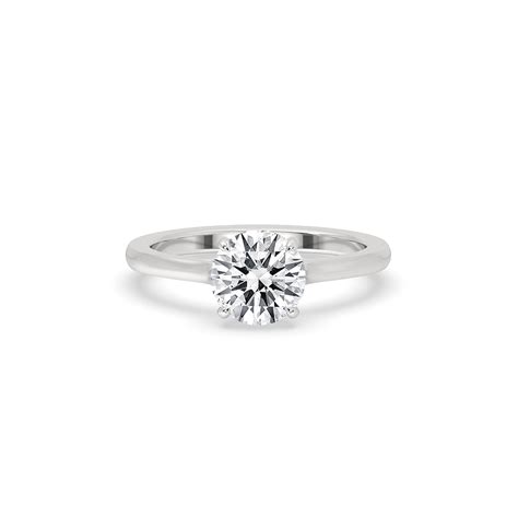 Round Cut Diamond Cathedral Setting Ring