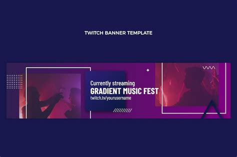 Free Vector Gradient Halftone Music Festival Twitch Banner