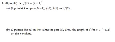 Solved 1 8 Points Let Fxx−12 A 2 Points Compute