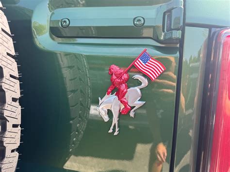 Sasquatch Riding Bronco With Flag Fits 2021 2025 Ford Bronco Oem