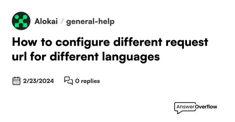 How To Configure Different Request Url For Different Languages Alokai
