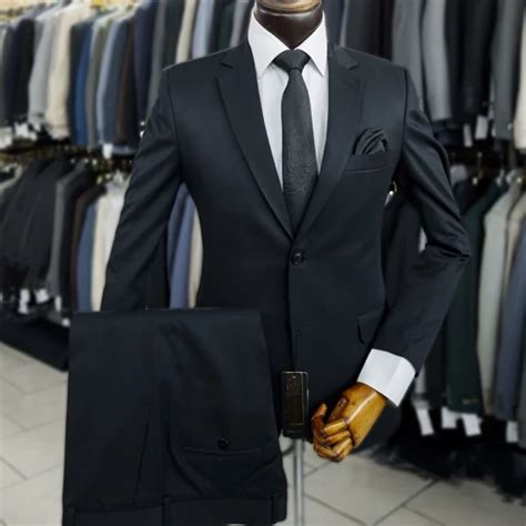 خرید و قیمت کت و شلوار مردانه مشکی مطهری دو دکمه با ارسال رایگان از