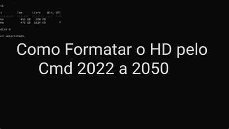 Como Formatar O Hd Pelo Cmd A Youtube