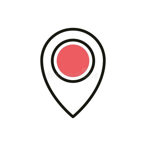 Gps Pointer Navigation Social Media Icon Line And Fill Stock Vector Illustration Of Design