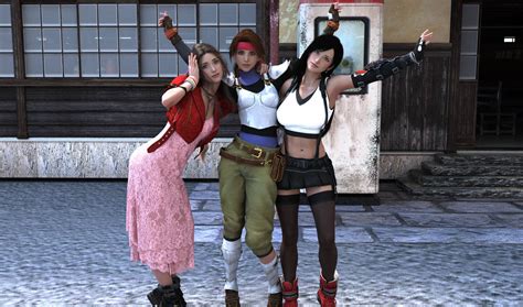 Aerith Jessie And Tifa By Daz By Haozhiang On Deviantart