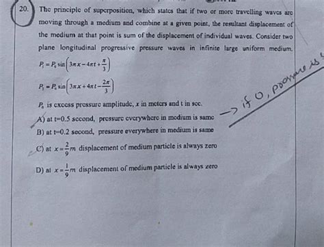 The Principle Of Superposition Which States That If Two Or More Travelli