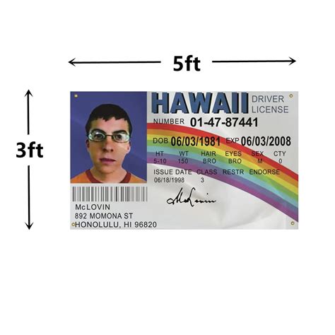 Luckgeey Mclovin Id Flag Fake Driver License Flag 3x5ft