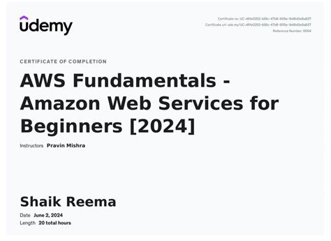 Completed Aws Fundamentals Course On Udemy Reema Shaik Posted On The