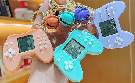 Retro Classic Game Console Pendant Keychain Playable