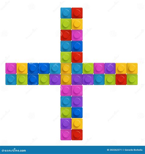 D Lego Block Font Design Stock Illustration Illustration Of Block