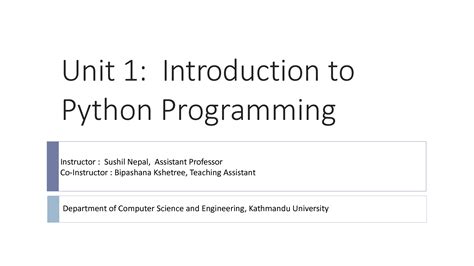 Solution Ku Introduction To Python Programming Presentation Studypool