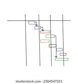 Gantt Chart Visual Representation Project Schedule Stock Vector Royalty Free