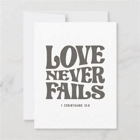 Love Never Fails Corinthians Bible Verse Card Zazzle