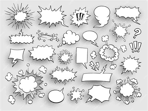 Premium Vector Set Of Speech Bubbles And Sound Effects Comic Book