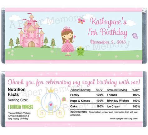 Princess Candy Wrapper Diy Printable